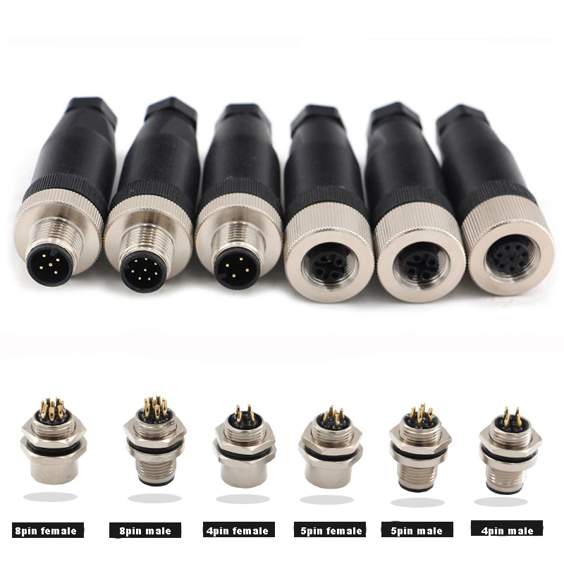 Conector-de-alimentaci-n-M12-impermeable-enchufe-macho-y-hembra-de ...