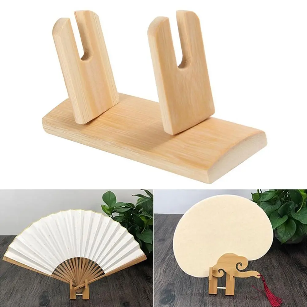 Hot-2-Sides-Slot-Design-Folding-Hand-Fan-Stand-Useful-Bamboo-Display ...