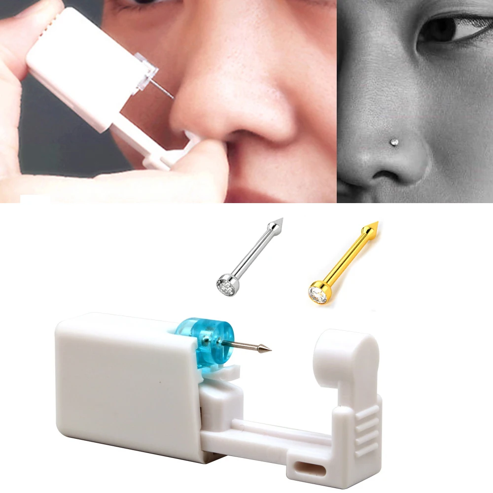 1/2/4 Pcs Disposable Safe Sterile Piercing Unit For Nose Studs Piercing ...