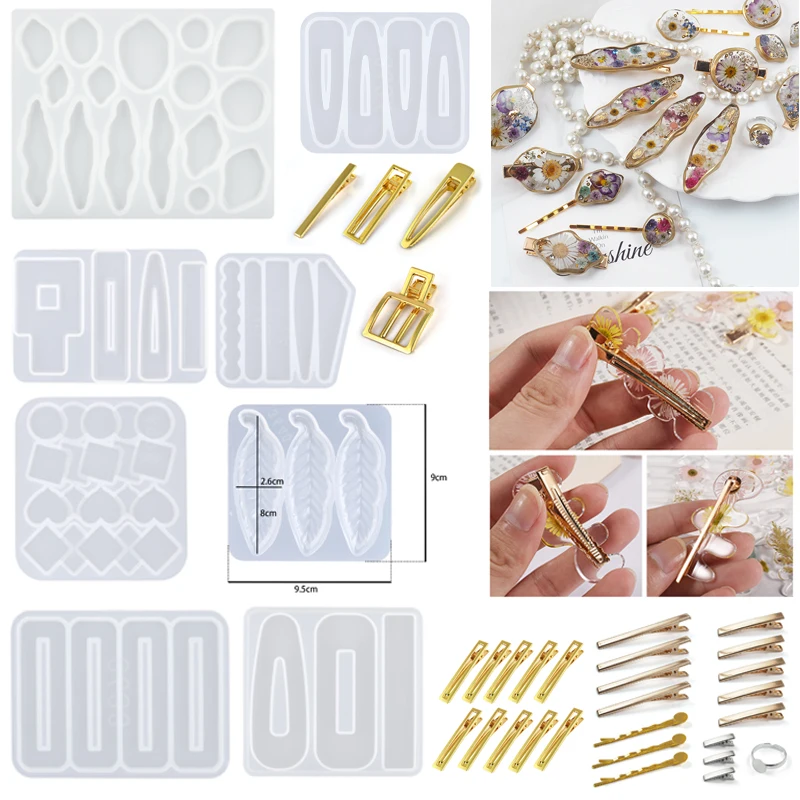 Irregular Mine Edge Molds Barrettes Mold For DIY Hair Clip Crystal ...