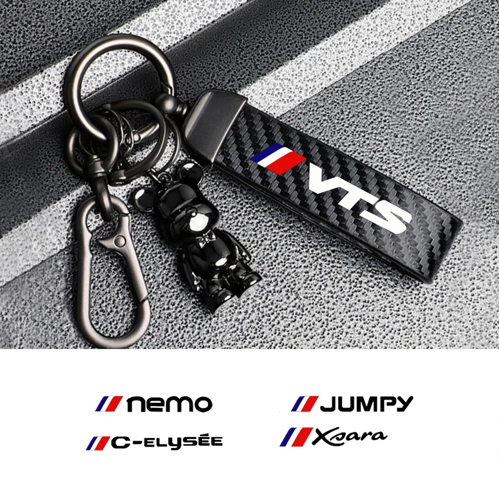Car-Carbon-fiber-Leather-Keychain-For-Citroen-Celysee-C6-C3-C5-C1-C2-C4 ...