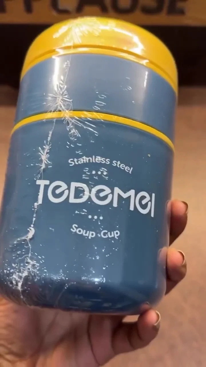 Tedemei Two Containers Portable Thermal Lunch Box Vacuum Insulated Food ...