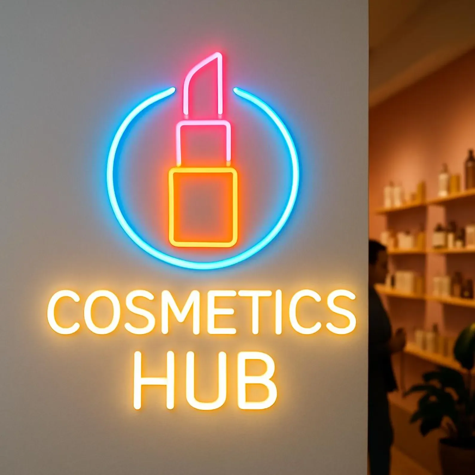 Cosmetics Hub Neon Sign, Beauty Salon Light, Cosmetics Store Led Sign ...