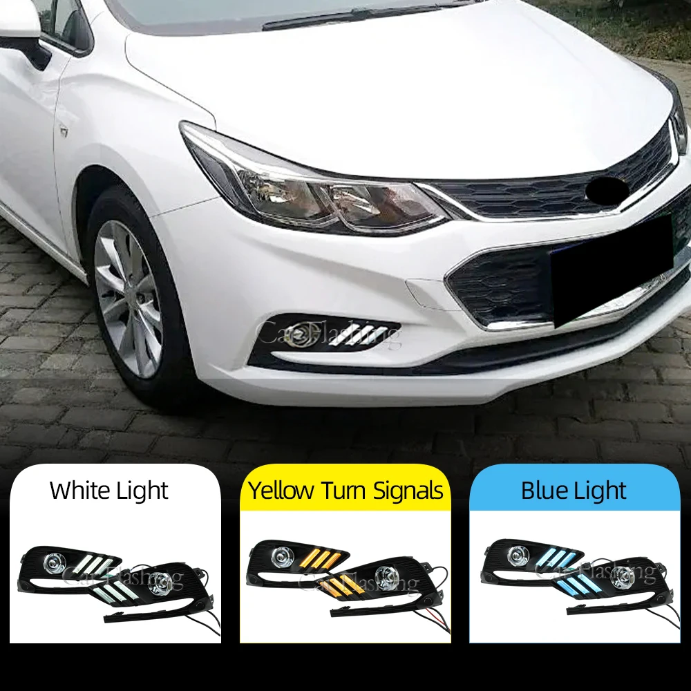 1-Pair-For-Chevrolet-Cruze-2016-2017-2018-LED-Daytime-Running-Light ...
