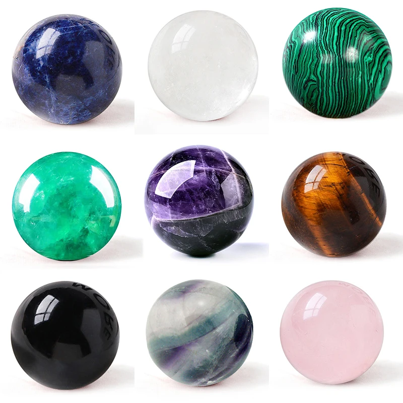3cm Natural Crystal Ball Rose Quartz Polished Globe Amethyst Lazuli ...