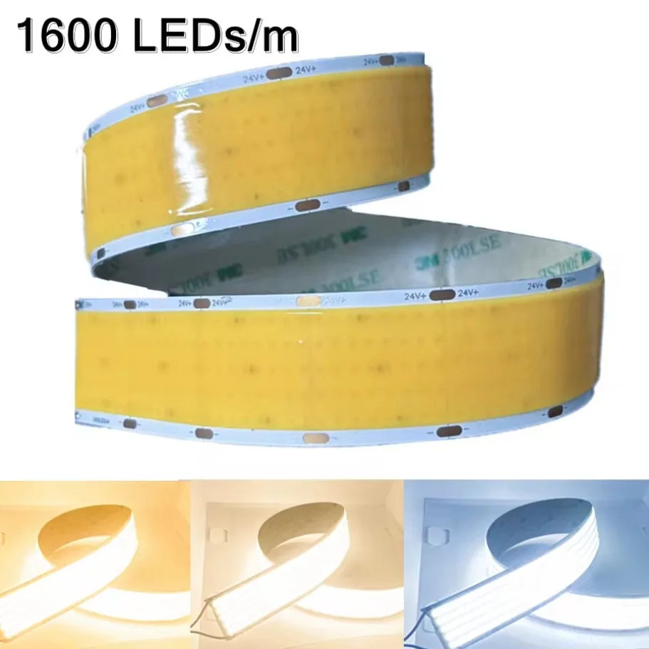 1600LED-m-Super-Bright-COB-LED-Strip-DC24V-30mm-Wide-LED-Ribbon-Tape ...