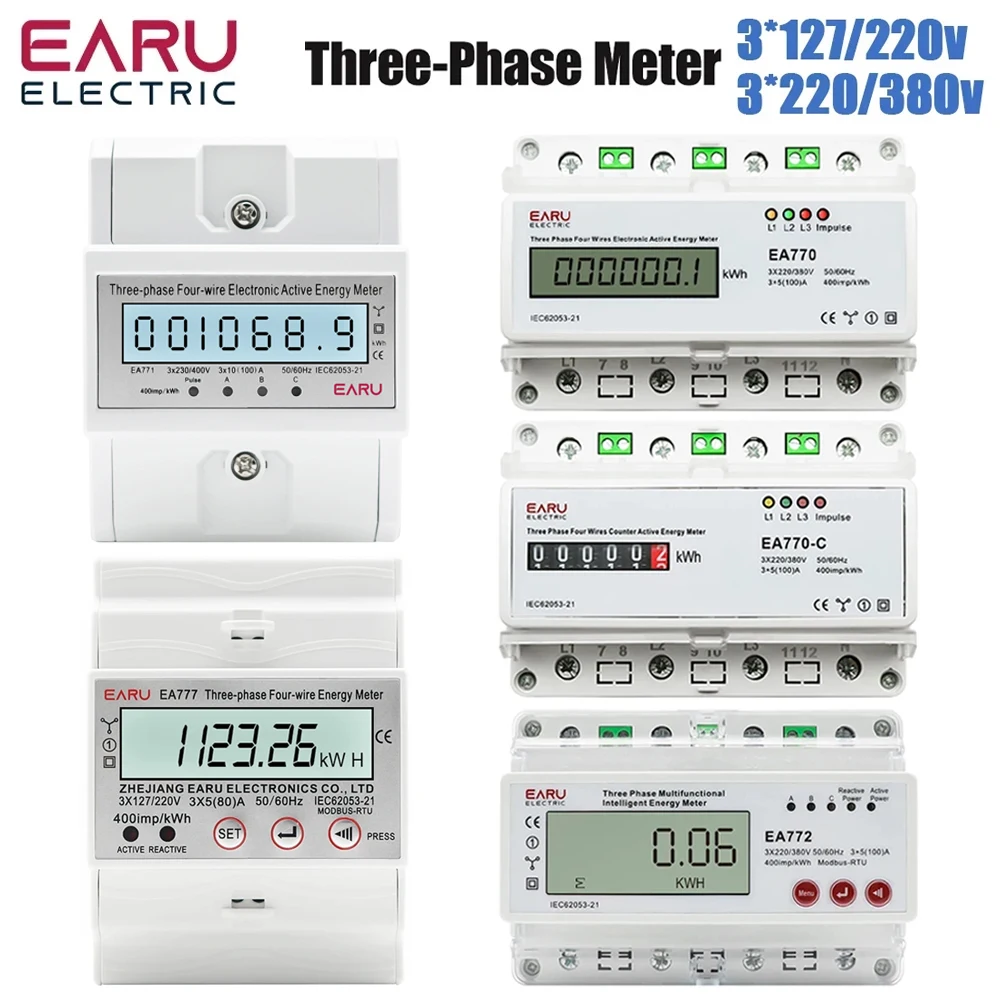 Three-Phase-Four-Wires-Eelectronic-Active-Energy-Meter-kWh-Power ...