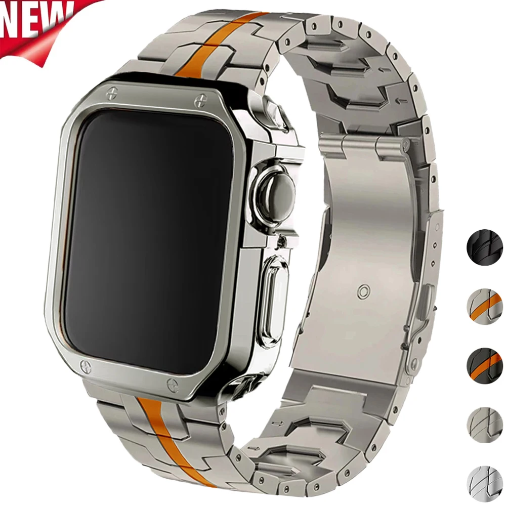 Titanium Strap+TPU Case for Apple Watch Ultra 2 49mm 42mm 46mm 45mm ...