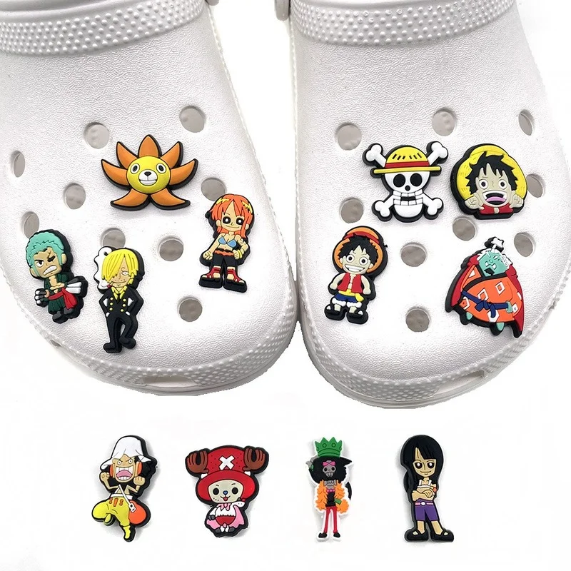 One-Piece-Shoe-Decoration-PVC-Shoe-flower-Charms-Monkey-D-Luffy-Shoe ...