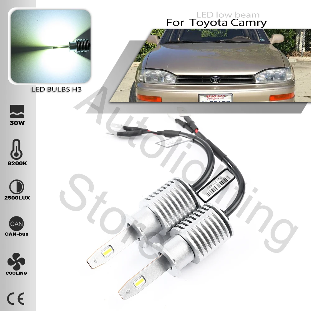 2PCS-H3-Led-Bulbs-Car-Headlights-Low-Beam-Fog-light-For-Toyota-Camry ...