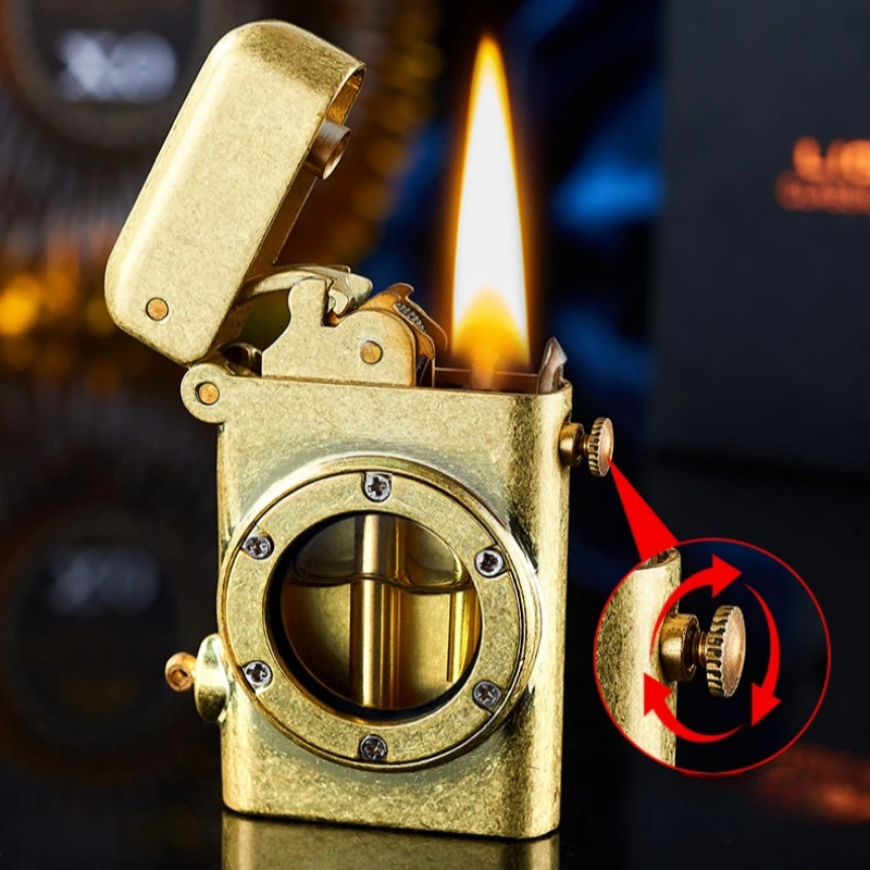 High end retro lighter, metal windproof one click pop-up ignition ...