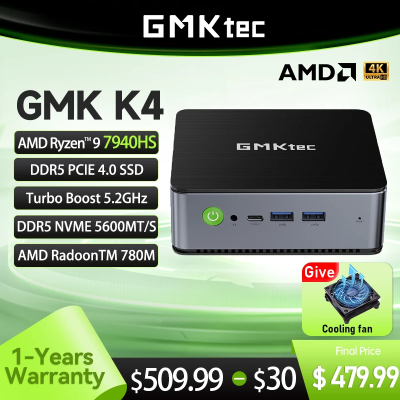 GMKtec GMK K4 미니 PC AMD Ryzen 9 7940HS NUCBOX DDR5 NVME - 티몬