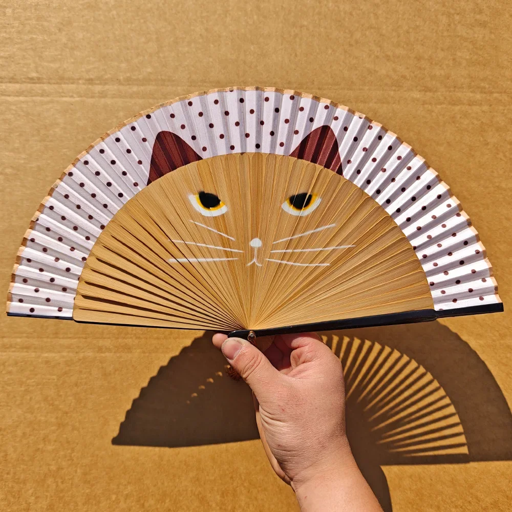 Meow Folding Fan Carton Cat Hand Fans Handheld Fan Crafts Gifts ...