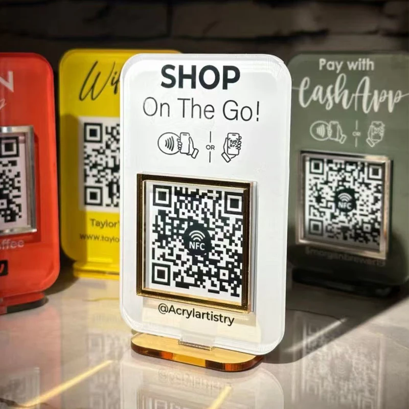 Customized Logo Acrylic NFC Tap Scan QR Code Payment Card Suitable For ...