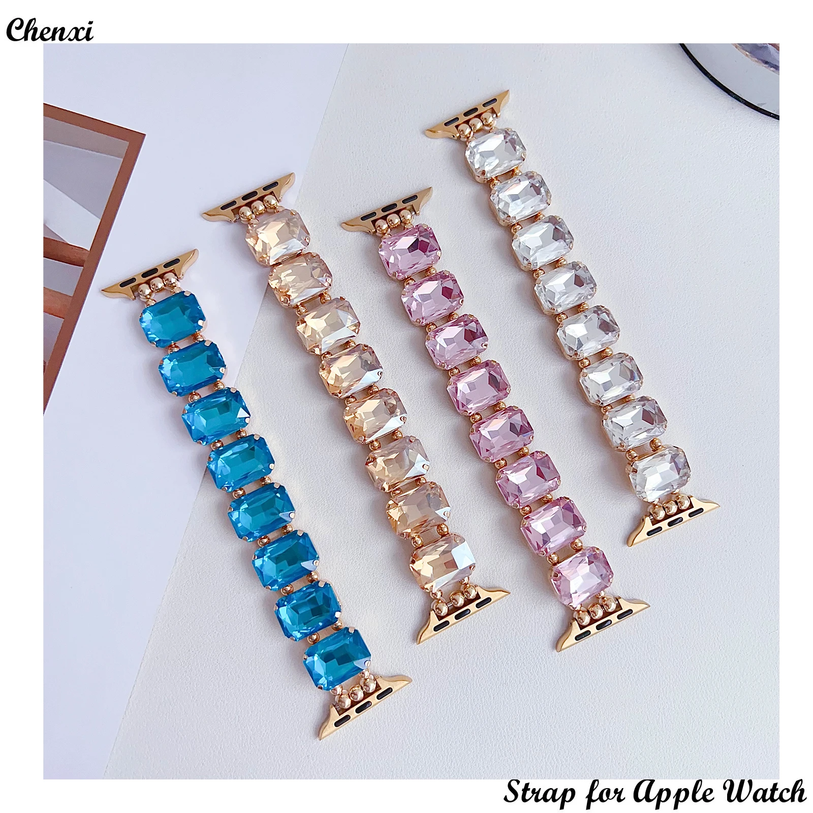 Zircon-Strap-for-Apple-Watch-Band-Jewelry-Metal-Bracelet-Chain-for ...