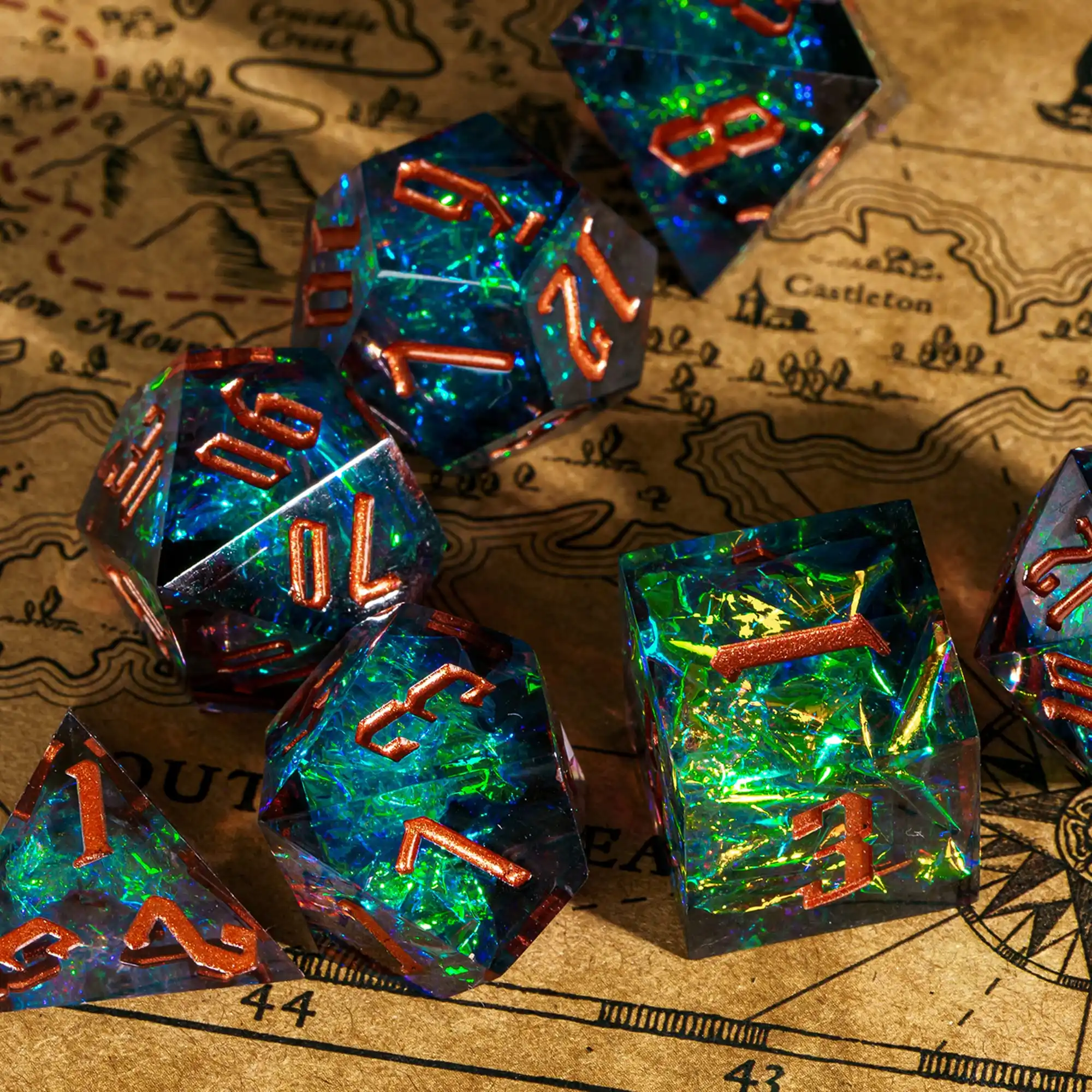 CRITALLIC-Polyhedral-Dice-Set-for-Role-Playing-Board-Game-Sharp-Edges ...