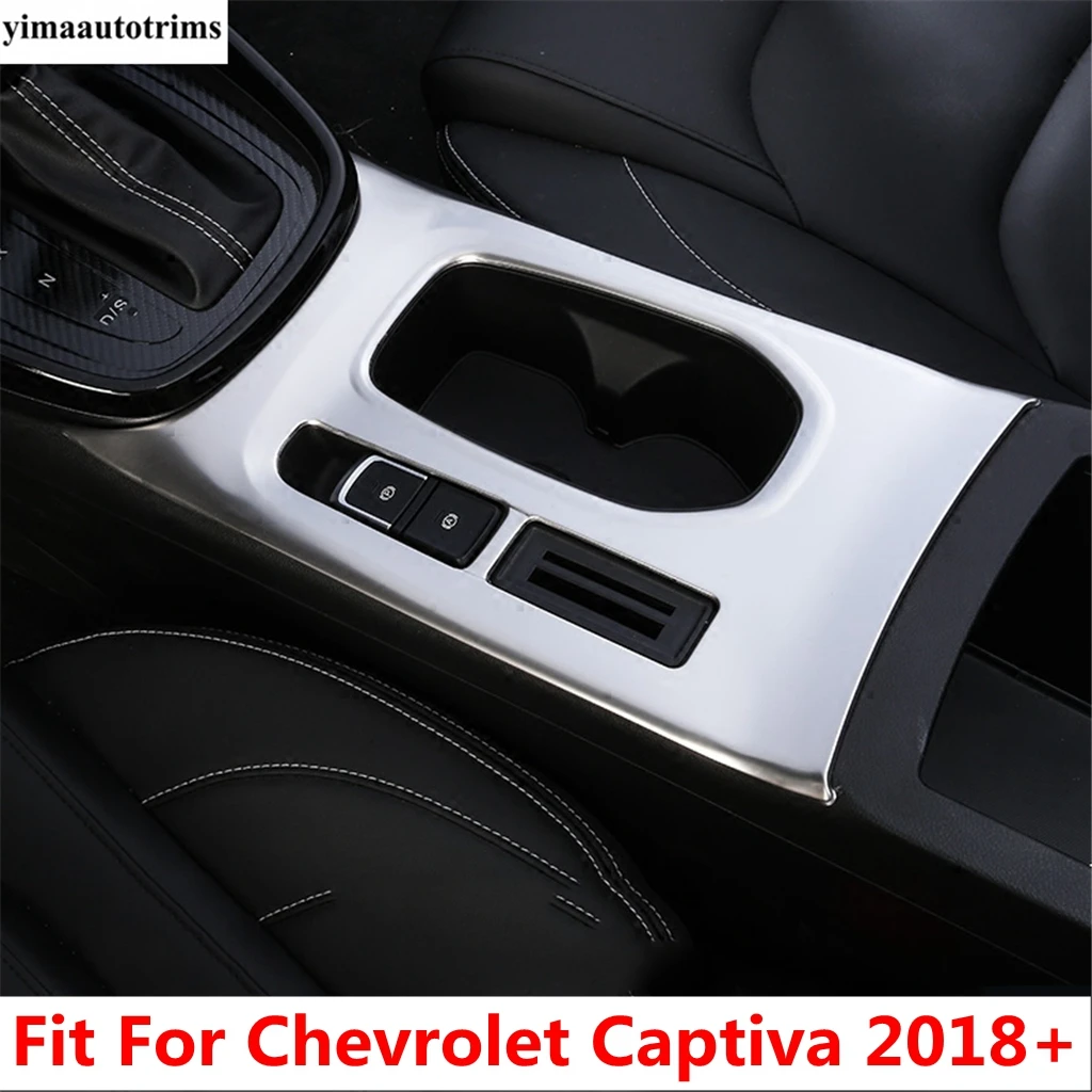 Stainless-Steel-Center-Control-Gear-Shift-Panel-Water-Cup-Frame-Cover ...