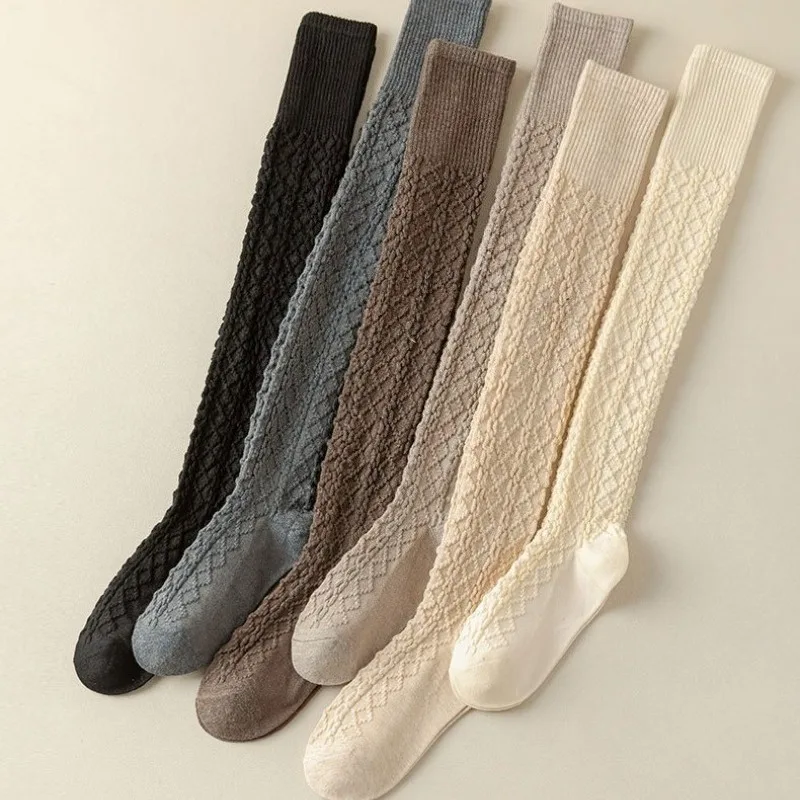 1/6 pairs Casual comfortable knee high socks autumn winter warm long ...