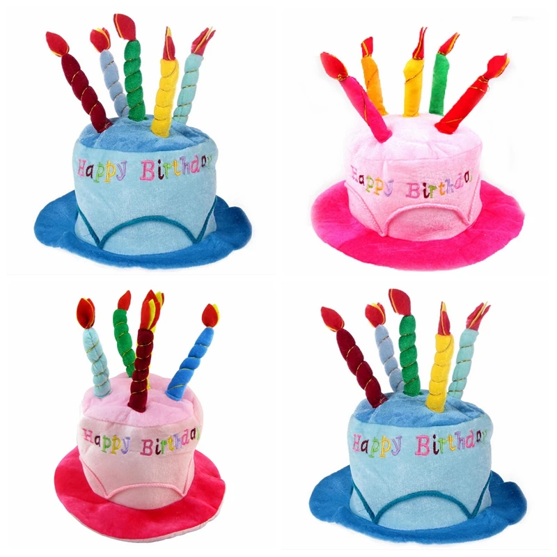 Birthday-Cake-Hat-Birthday-Candle-Hat-Adult-Happy-Birthday-Party-Decor ...