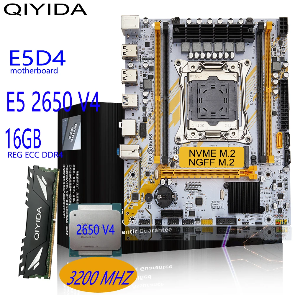 QIYIDA-Conjunto de placa base X99 LGA 2011, Kit de 3 CPU Xeon E5 2650 ...