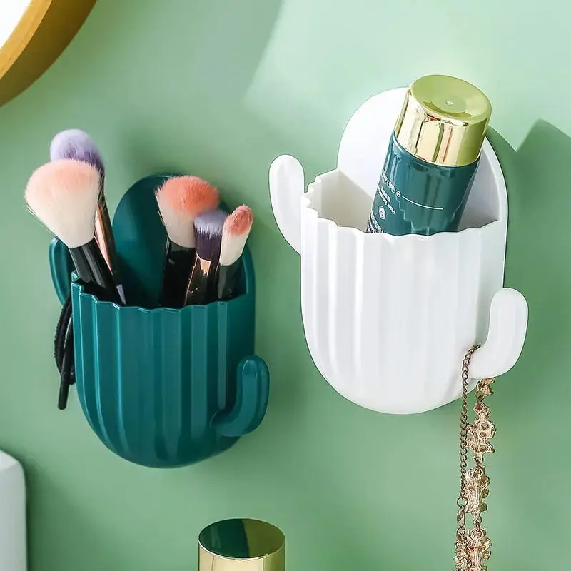 Wall-Self-adhesive-Storage-Rack-Toothpaste-Holder-Cactus-Hook-Drain ...