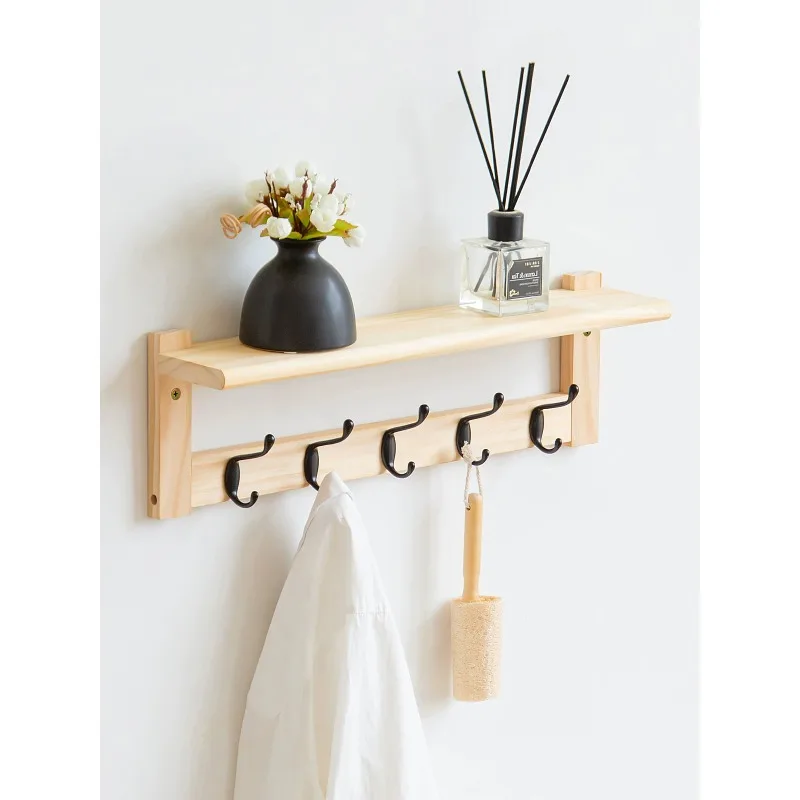 Solid-wood-creative-hook-storage-rack-wall-storage-partition ...