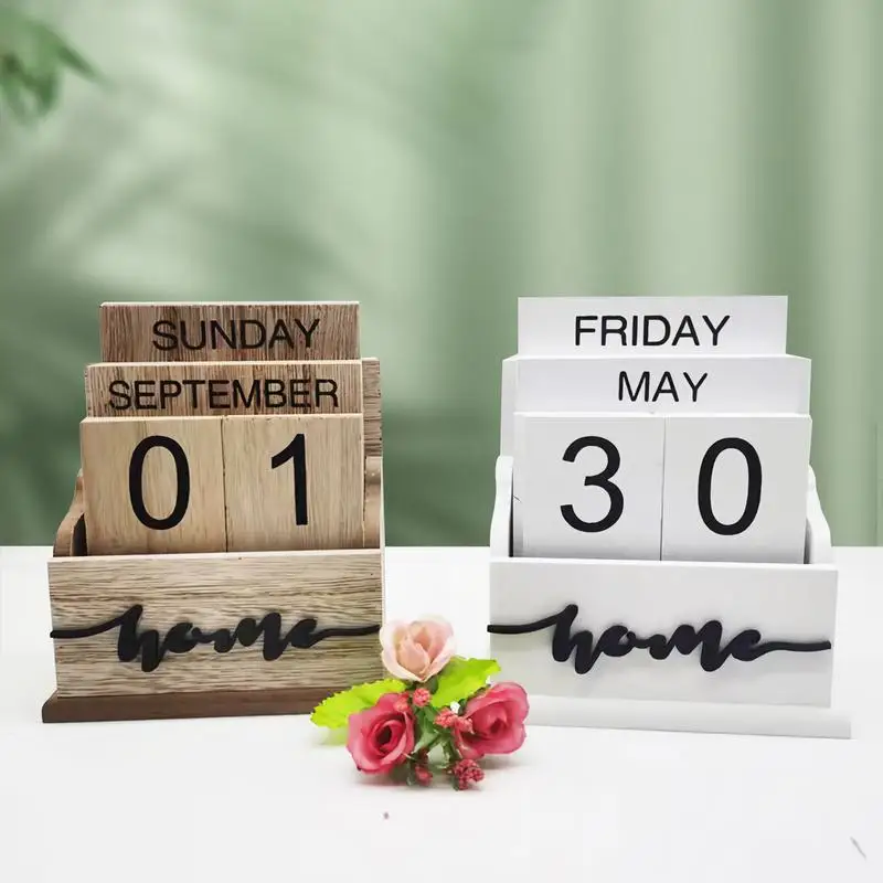 Block-Calendar-For-Desk-Retro-Multipurpose-Perpetual-Calendar-Reusable ...