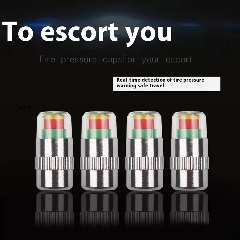 4Pcs Cars Tire Air Pressure Monitor Alert Indicator Tire Valve Cap ...