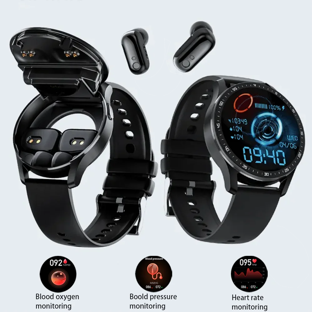 New-Headset-Smart-Watch-TWS-2-In-1-Wireless-Bluetooth-Dual-Headset-Call ...