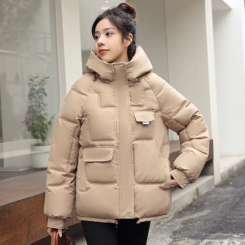 H-Autumn-Winter-Loose-Hooded-Coat-Cotton-Padded-Jackets-Thicken-Warm ...