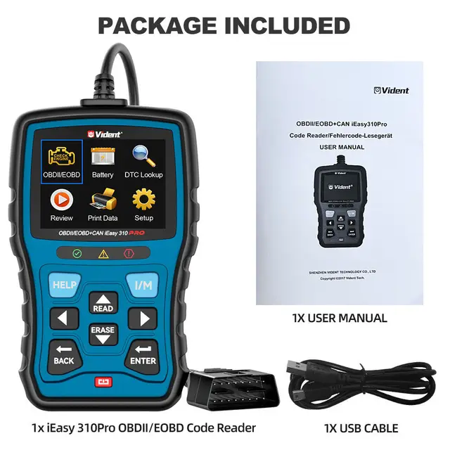Vident iEasy310Pro OBD2 Code Reader Enhanced Check Engine Fault Obd2 ...