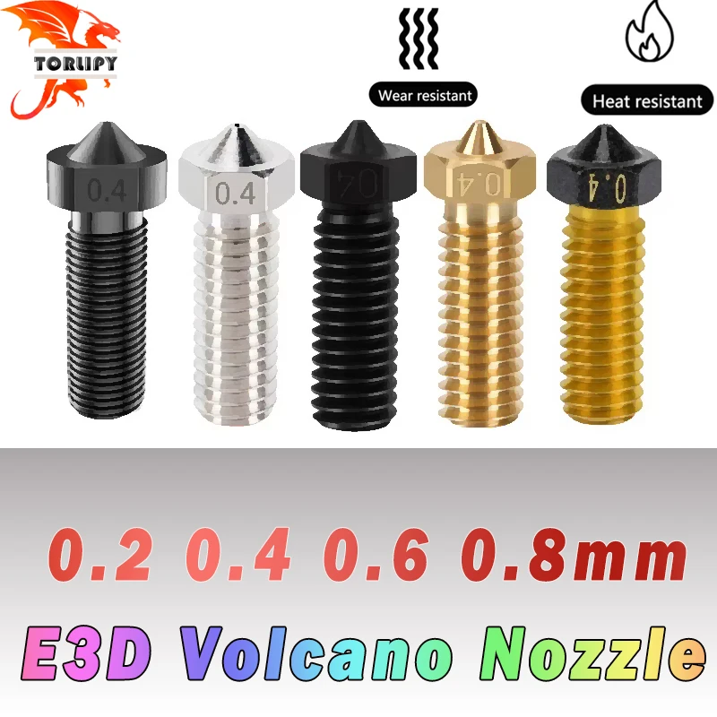 E3D Volcano Nozzle Hard Steel Brass PTFE Plated 3D Printing for Vyper ...