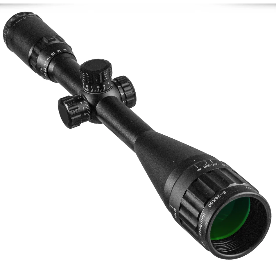 NSIRIUS 6-24x50AOE Optics Red Green illuminated Mil Dot Rifle Scope ...