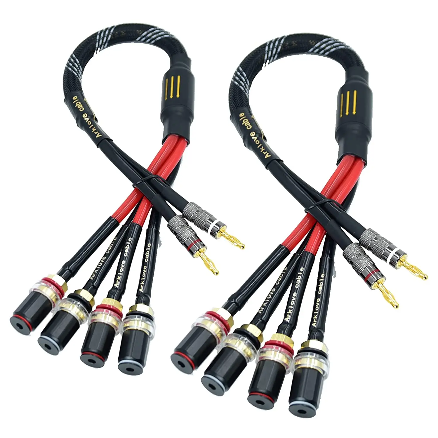 12awg Speaker Cable Premium Heavy Duty Braided Wire Dual Banana 2 Plug ...