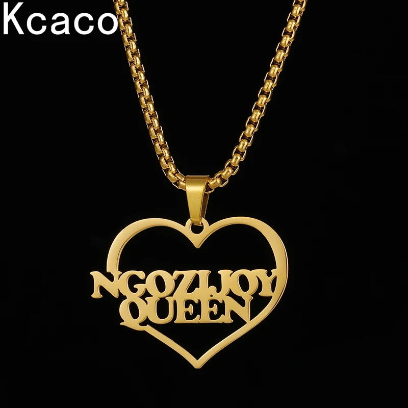 Personalized Heart Double Names Pendant Necklace with Thick Chain ...