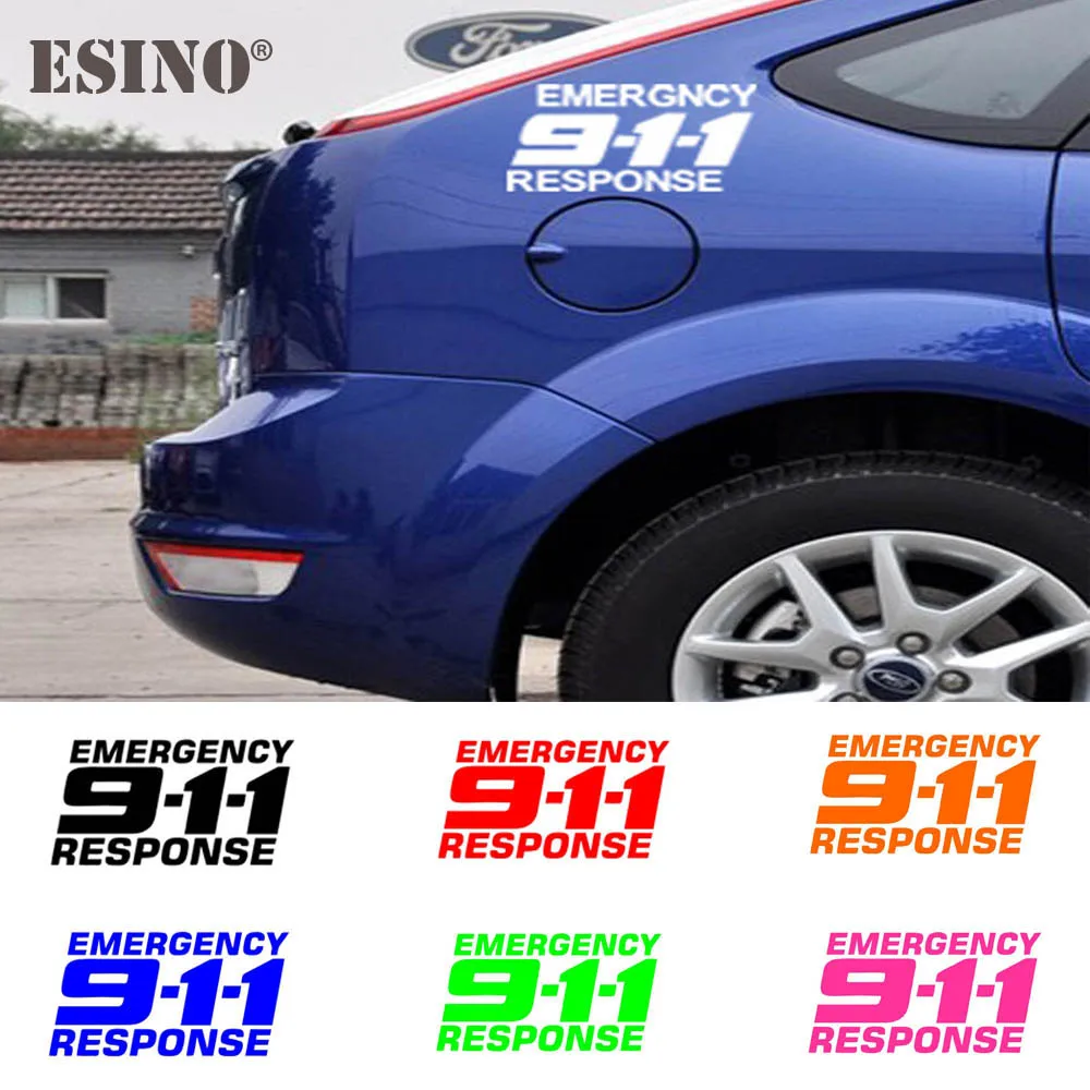 Car Styling Creative Emergency Response 911 Car Sticker Decorative Pvc ...