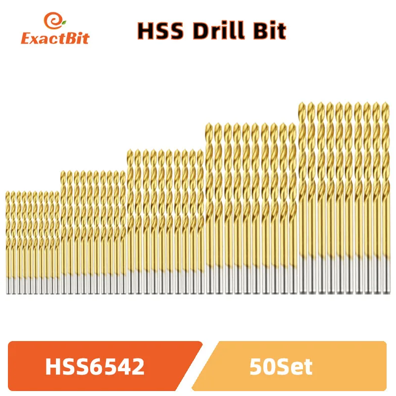 50Pcs-Professional-Titanium-Coated-Drill-Bits-HSS-High-Speed-Steel ...