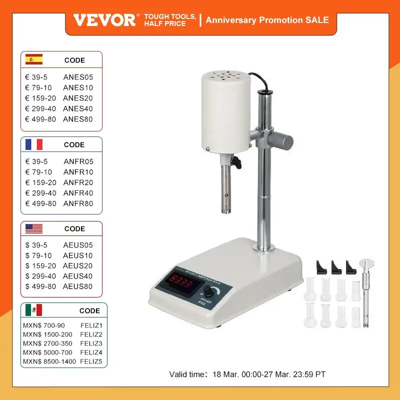 VEVOR-1L-Adjustable-High-Speed-Homogenizer-22000RPM-Magnetic-Agitador ...