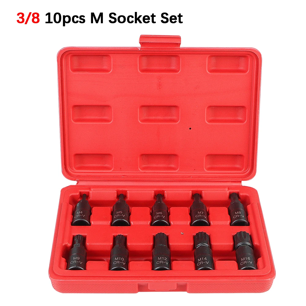 For Car 12 Point Torx Bit Socket Set 3/8 Inch Drive Auto Accessories ...