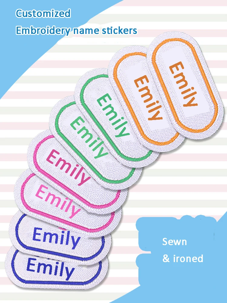 Customized-Embroidered-Name-Sticker-Label-Sewn-Ironed-For-Kids-Baby ...