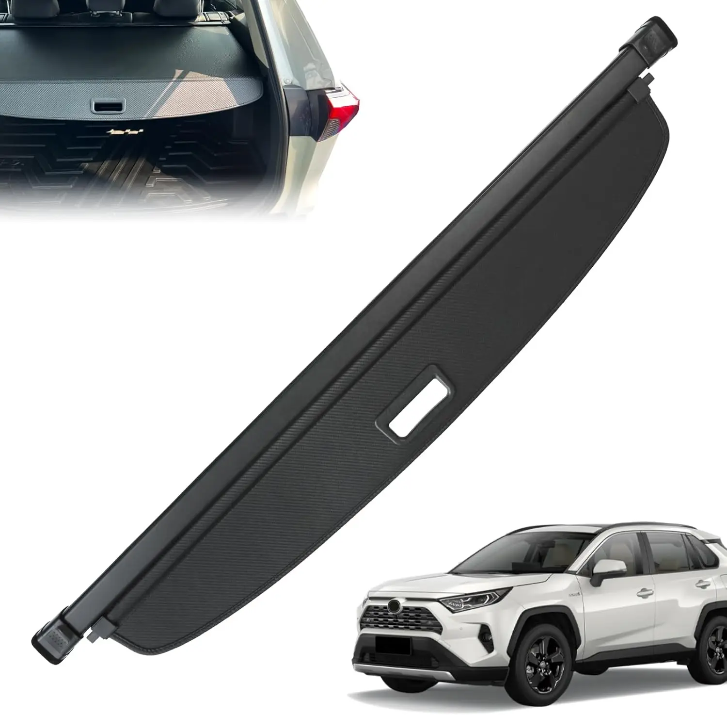 Trunk Cargo Cover for Toyota RAV4 2019-2024, with Carbon Fiber Texture ...