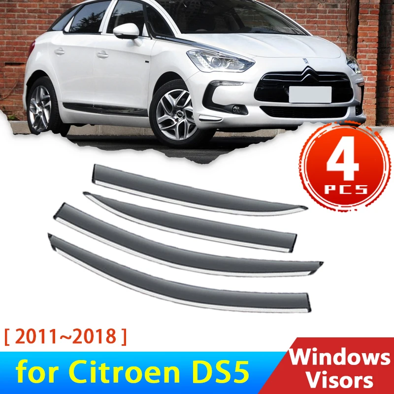 4x-Deflectors-for-Citroen-DS5-DS-5-2011-2018-Accessories-Windshield-Car ...