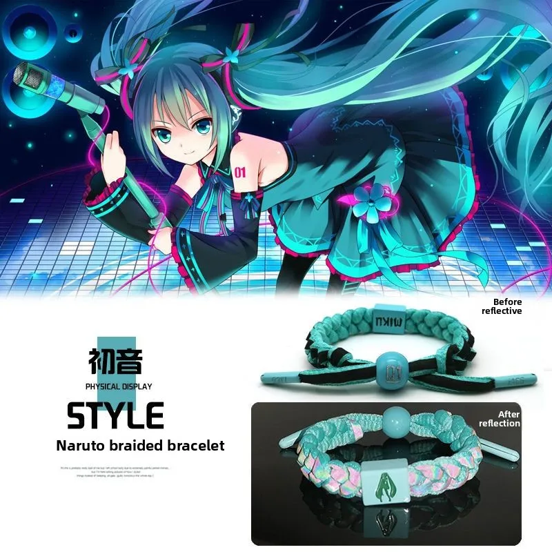 Hatsune Miku Animation Peripheral Kawaii Reflective Bracelet Creative ...