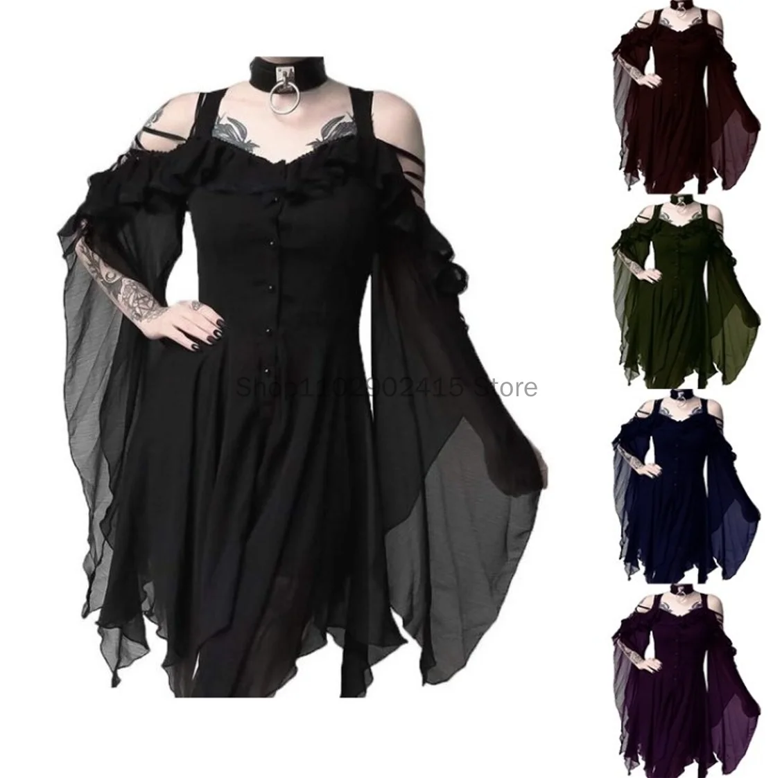 Vestido-retr-medieval-rainha-princesa-Fato-de-Bruxa-Vampiro-Horror ...