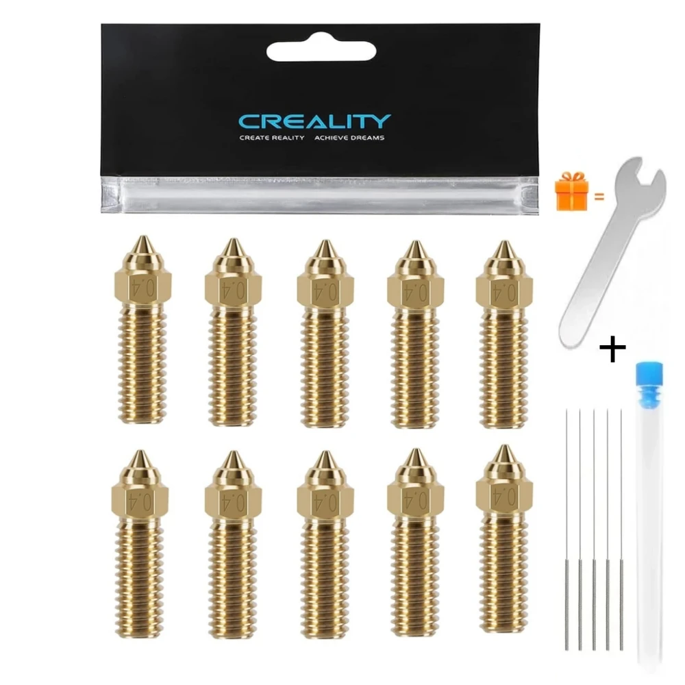 Creality 10PCS K1 Brass Nozzles Kit, 3D Printer High Speed 0.4mm ...