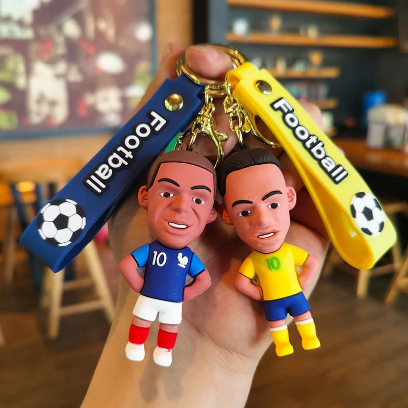 Criativo-Cartoon-Futebol-Mbappe-Keychain-Neymar-Haaland-Boneca-saco ...