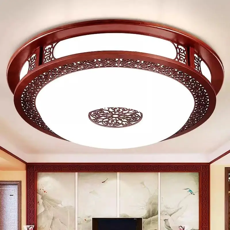 Chinese-Style-Wooden-Ceiling-Lamp-Vintage-Round-Square-Living-Room ...