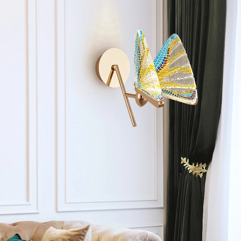 LED Butterfly Wall Lamp Nordic Indoor Lighting Modern Light Bedside ...