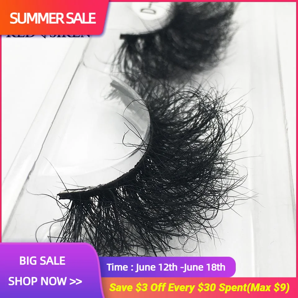 Red Siren Fluffy Lashes Mink 25mm False Eyelashes Makeup Long Natural ...