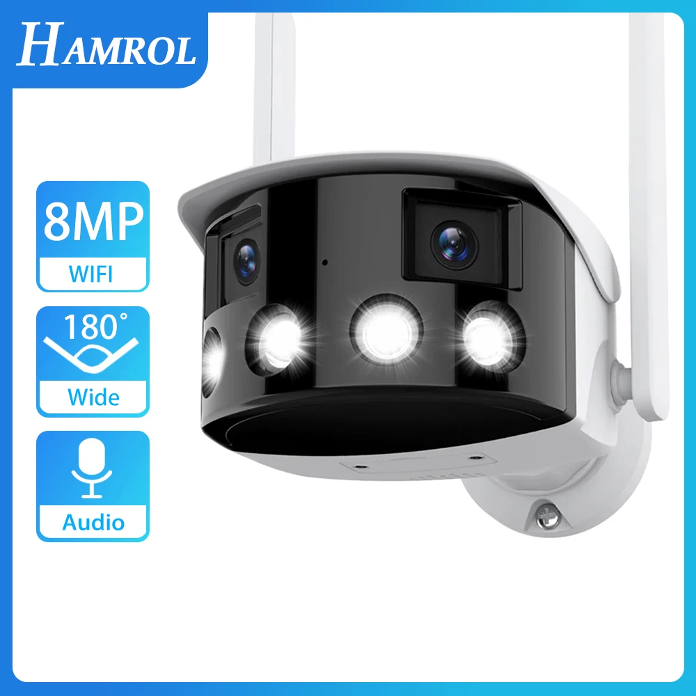 HAMROL-2K-4MP-WIFI-Dual-Lens-angle-180-Wifi-IP-Camera-Ai-Human-Detect ...
